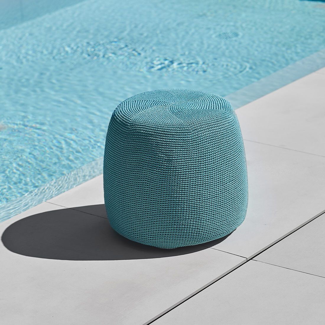 Solpuri Knuff Loungehocker S Ø48cm Polypropylen Türkis