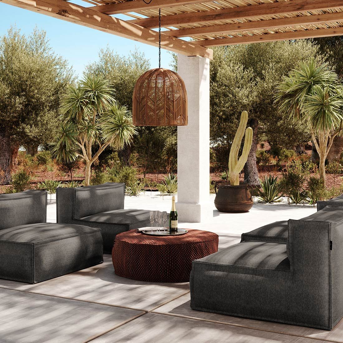 ROOLF Living Silky Loungesessel Polypropylen/Chenille Anthrazit ...