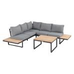 Acamp Shadow Loungeset 3tlg Aluminium/Akazie Anthrazit/Teak/Grau ...
