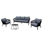 Acamp Alhambra Loungeset 4-tlg. Akazie/Rope/Polster Teaklook/Anthrazit ...