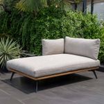 LifestyleGarden Pearl Daybed Aluminium/Teak/Olefin Dunkelgrau/Natur/Leinen