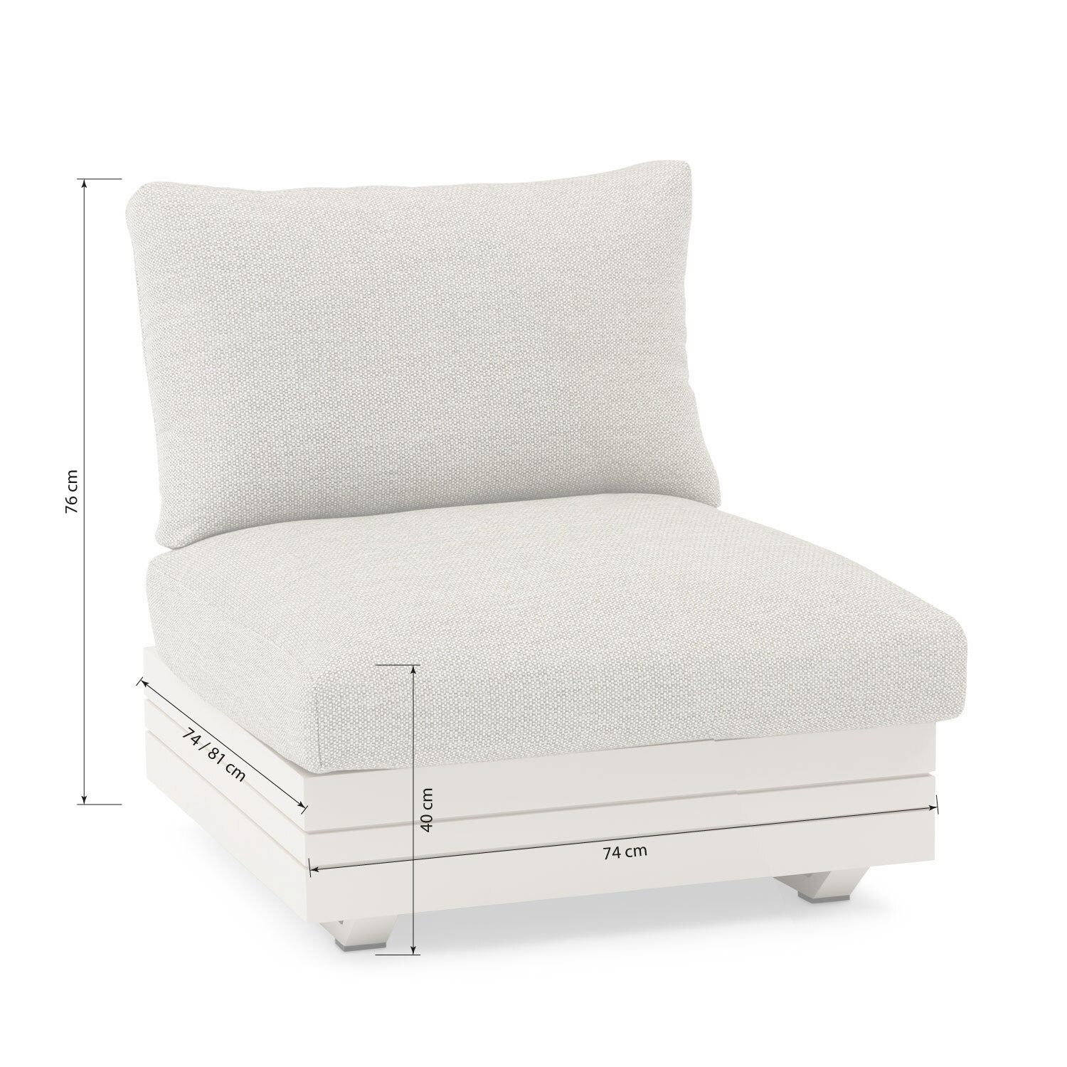 Zebra Cubo Neo Mittelmodul Aluminium/Sunproof Light Taupe/Cashmir