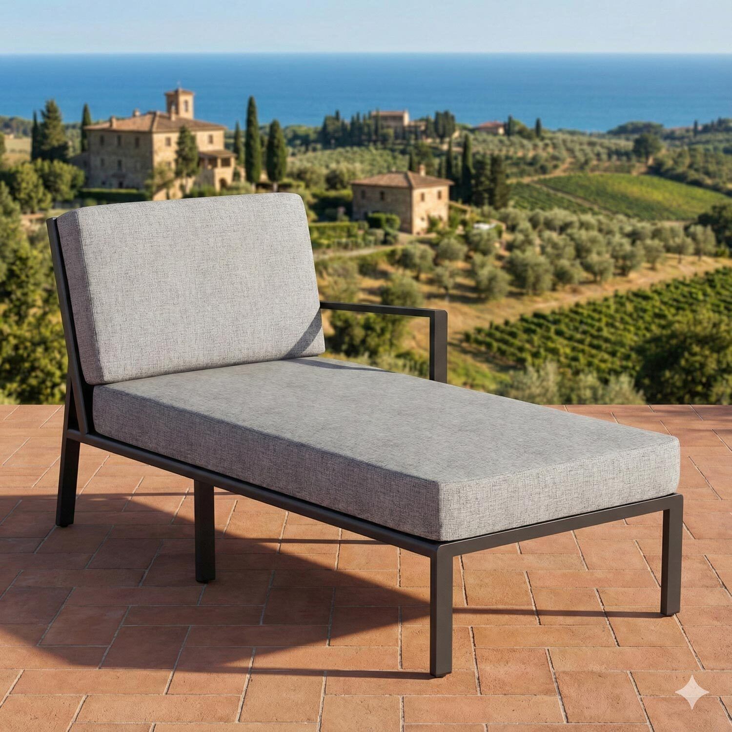 Kettler Zenith Chaiselongue Aluminium/Olefin Anthrazit/Hellgrau