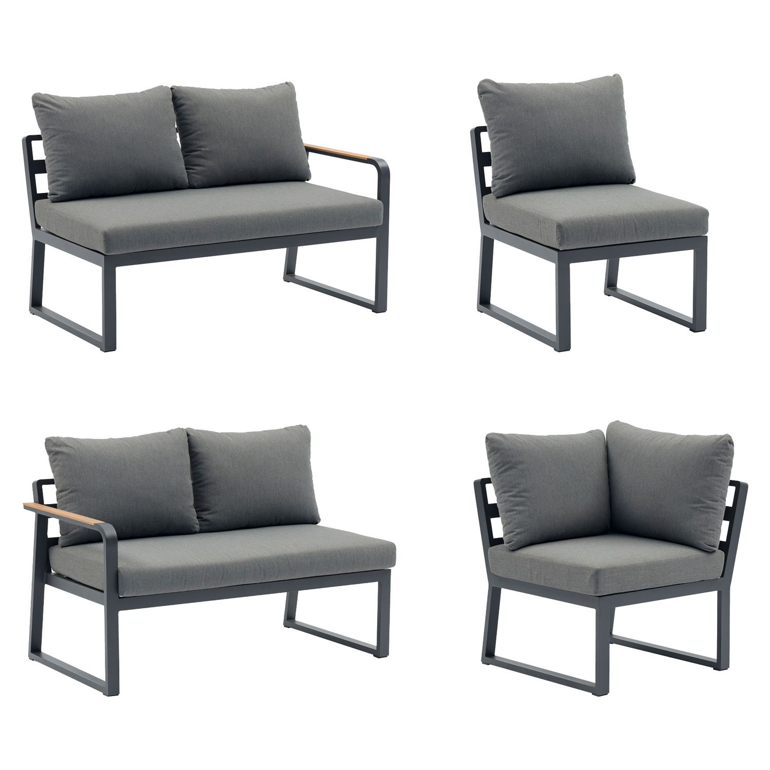 Sungörl Limone Dininglounge Aluminium/Olefin Anthrazit