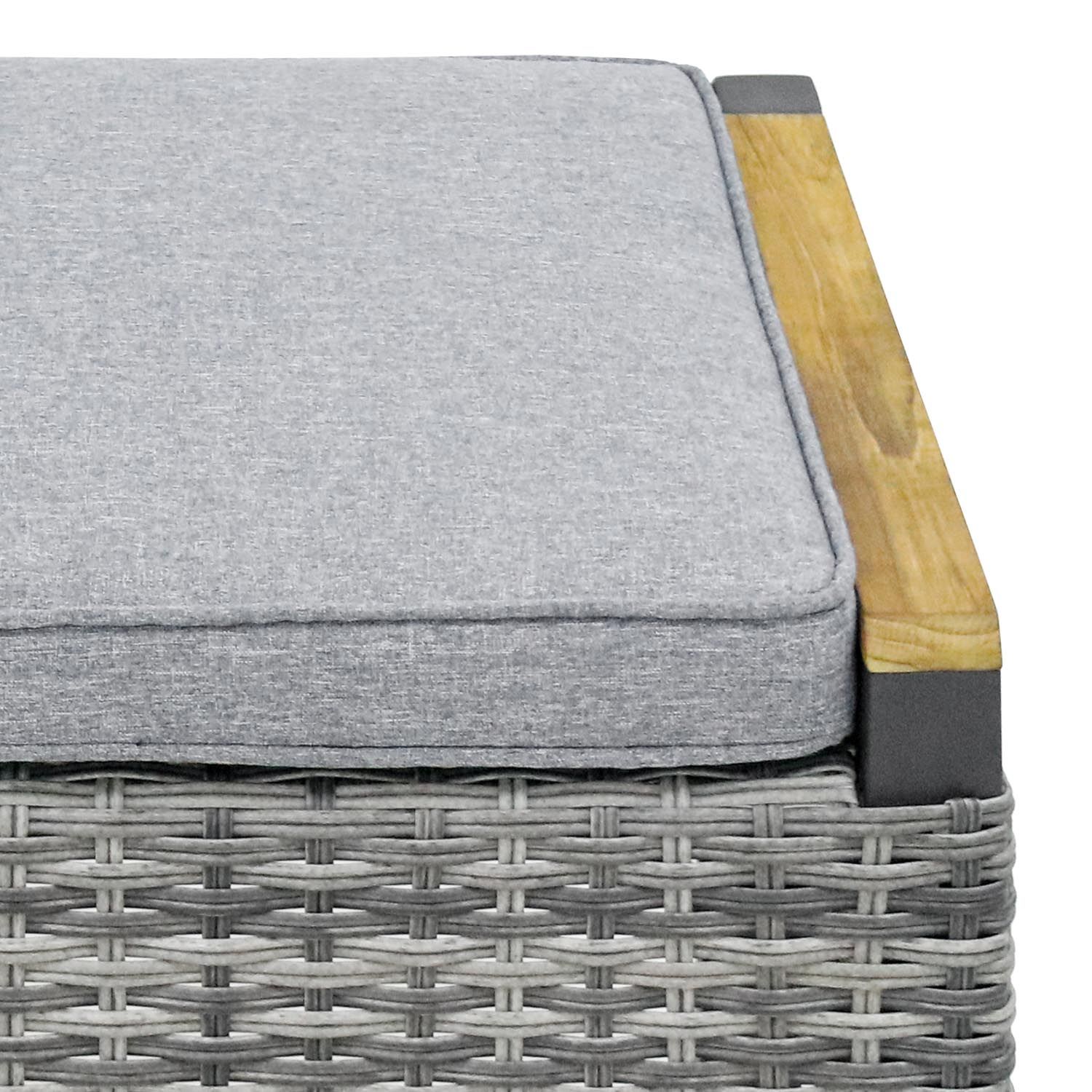 LC Garden Keramo Loungehocker Aluminium/Geflecht Anthrazit/Hellgrau