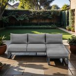 Zebra Fly Gartensofa inkl. Lounge Hocker Aluminium/Olefin Graphit