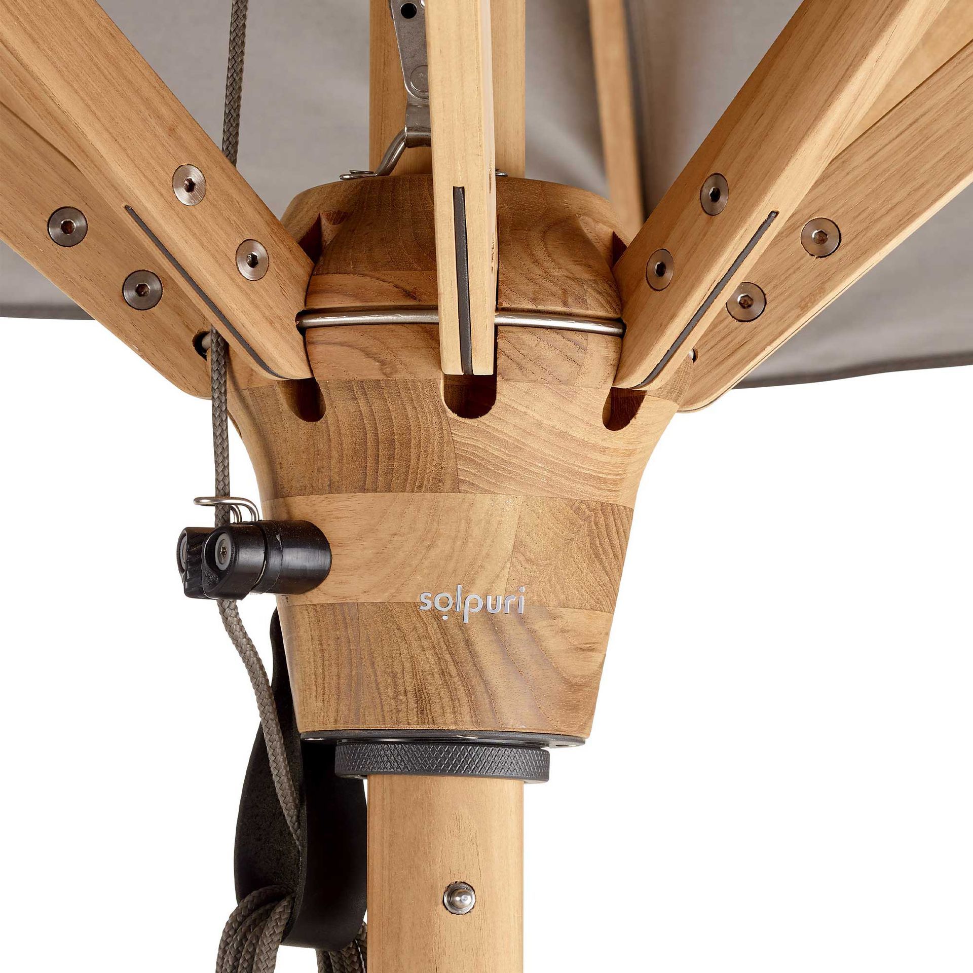 Solpuri Aton Mittelstockschirm Ø300cm inkl. Ständer Natur/Platinum