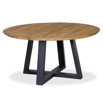 OUTLIV. Atlanta Gartentisch Ø130cm Aluminium/Teak Recycelt Charcoal ...