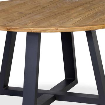 OUTLIV. Atlanta Gartentisch Ø130cm Aluminium/Teak Recycelt Charcoal ...