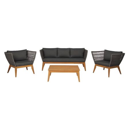 Acamp Alhambra Loungeset 4-tlg. Akazie/Rope/Polster Teaklook/Anthrazit ...