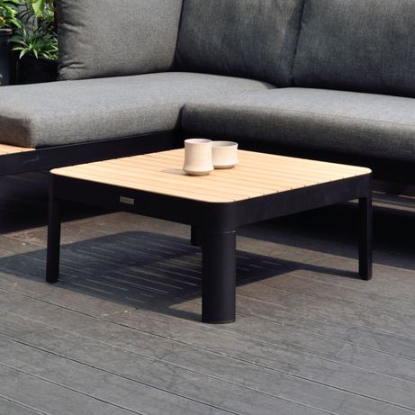 LifestyleGarden Portals Loungetisch 72x72cm Aluminium/Teak Batman Black ...